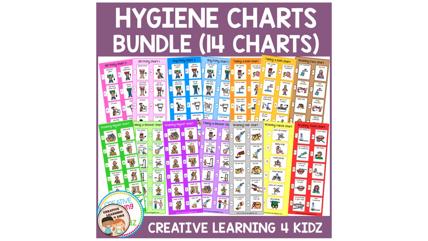 Hygiene Charts Bundle Daily Living Skills Visual Schedules Special ...