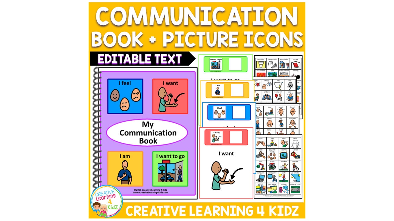 Communication Book + Picture Icons (editable) Special Education ...