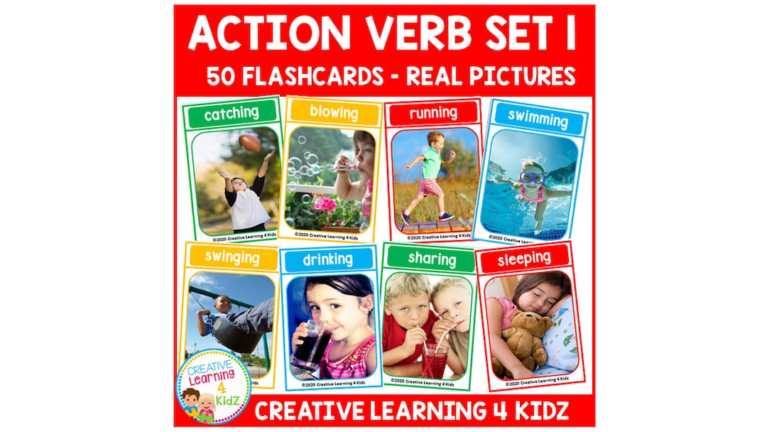 Action Verb Cards Set 1 - Etsy