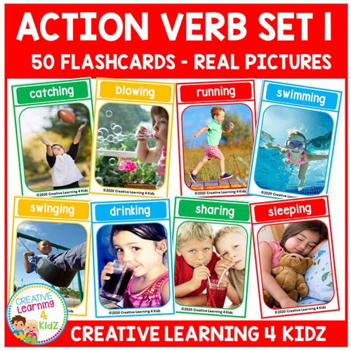 Action Verb Cards Set 1 - Etsy