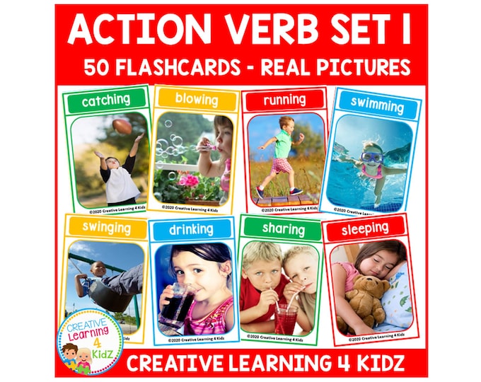 Action Flash Cards and Sentence Frames - Etsy