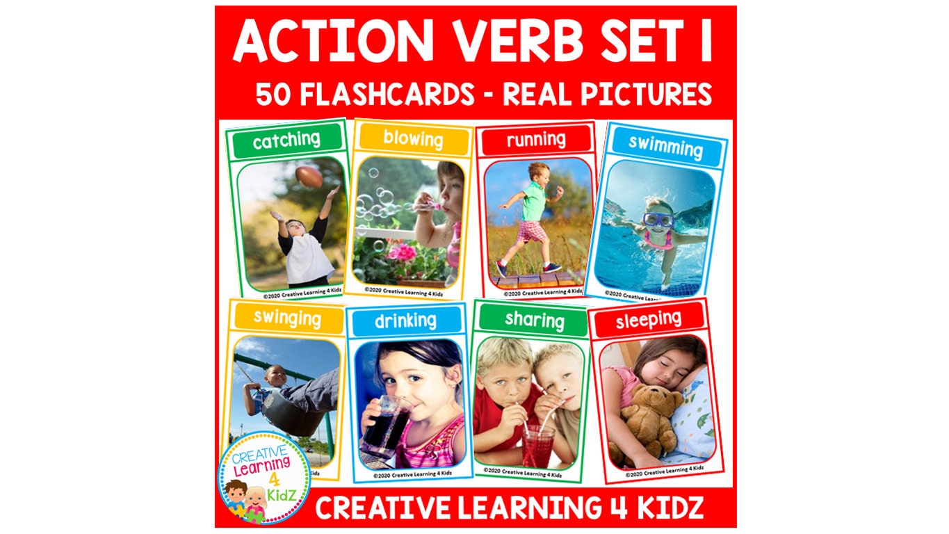 Action Verb Cards Set 1 - Etsy