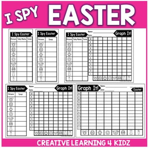 I Spy Easter Worksheets | Counting, Graphing, and Tally Mark Math ...