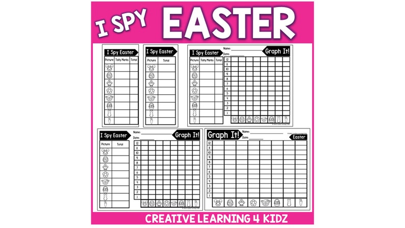I Spy Easter Worksheets | Counting, Graphing, and Tally Mark Math ...