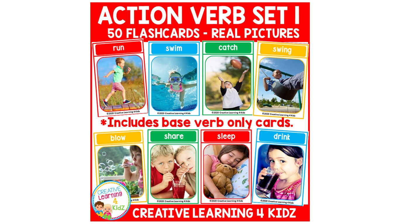 Action Verb Cards Set 1 - Etsy