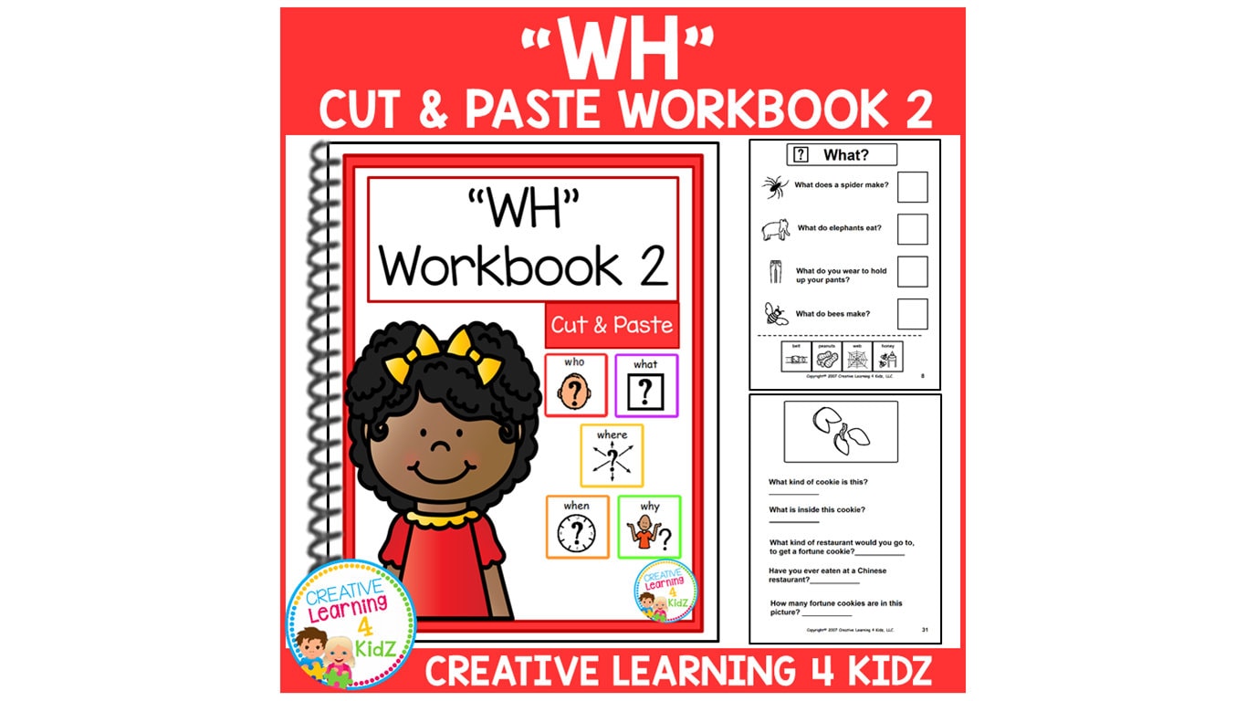 Cut & Paste WH Questions Workbook 2 ABA Autism - Etsy