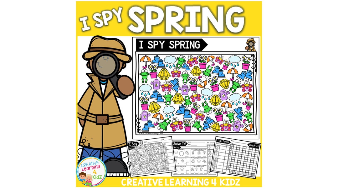 I Spy Spring Counting, Coloring, Tally and Graphing Activities - Etsy
