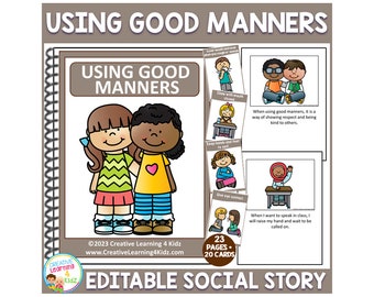 Social Story – Using Good Manners at School Book & Picture Cards ...