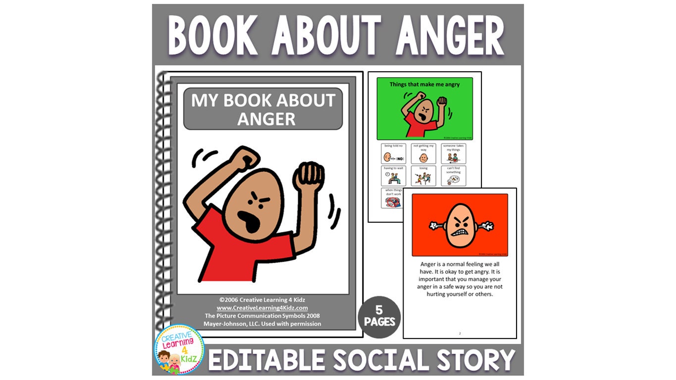 Social Story My Book About Anger (editable) Behavior Autism - Etsy