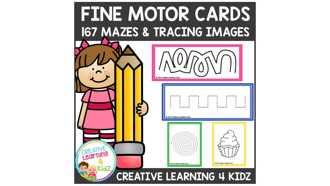 Fine Motor Tracing & Maze Cards 167 Handwriting Pre-writing Practice ...