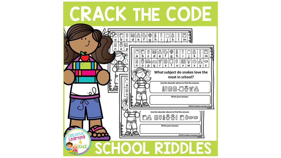 Crack the Code School Riddles Secret Code Worksheets - Etsy Australia