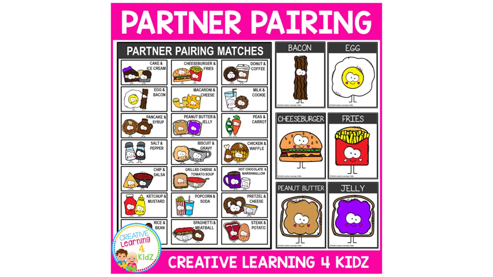 Partner Pairing Food Cards - Etsy