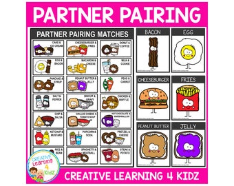 Partner Pairing Cards, Group Pairing and Matching Cards, for Classroom ...