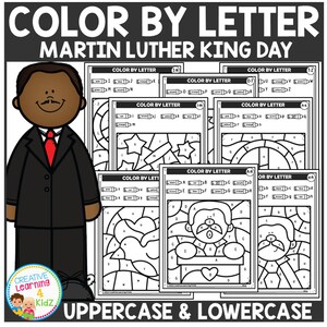 Martin Luther King Day Color by Letter Recognition Alphabet MLK ...