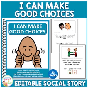 Social Story I Can Make Good Choices (editable) Book Behavior Autism - Etsy