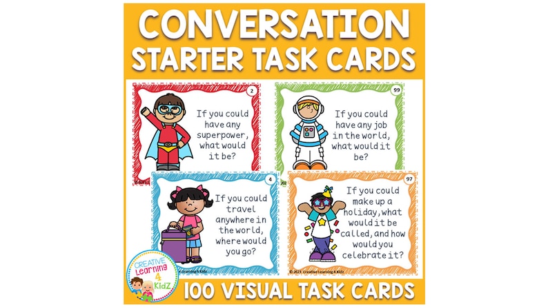Conversation Starters Visual Task Cards Social Skills - Etsy