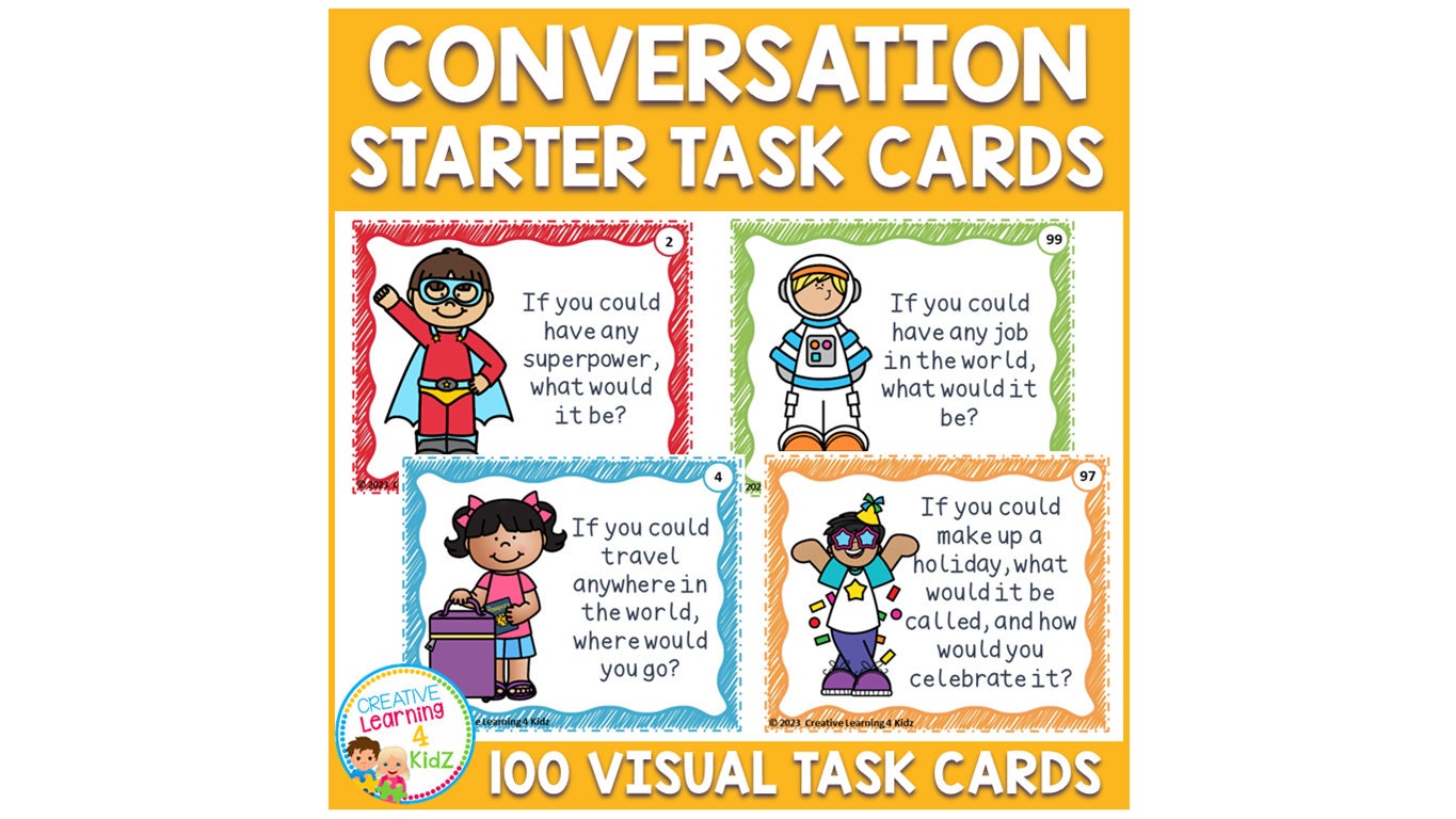 Conversation Starters Visual Task Cards Social Skills - Etsy