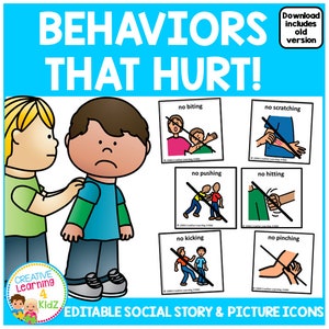 Social Story Behaviors That Hurt! (editable) Book Special Education ...