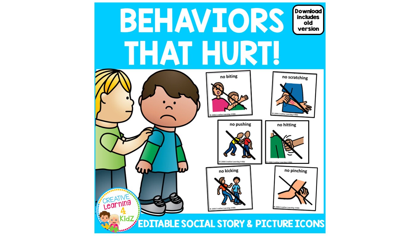 Social Story Behaviors That Hurt! (editable) Book Special Education ...