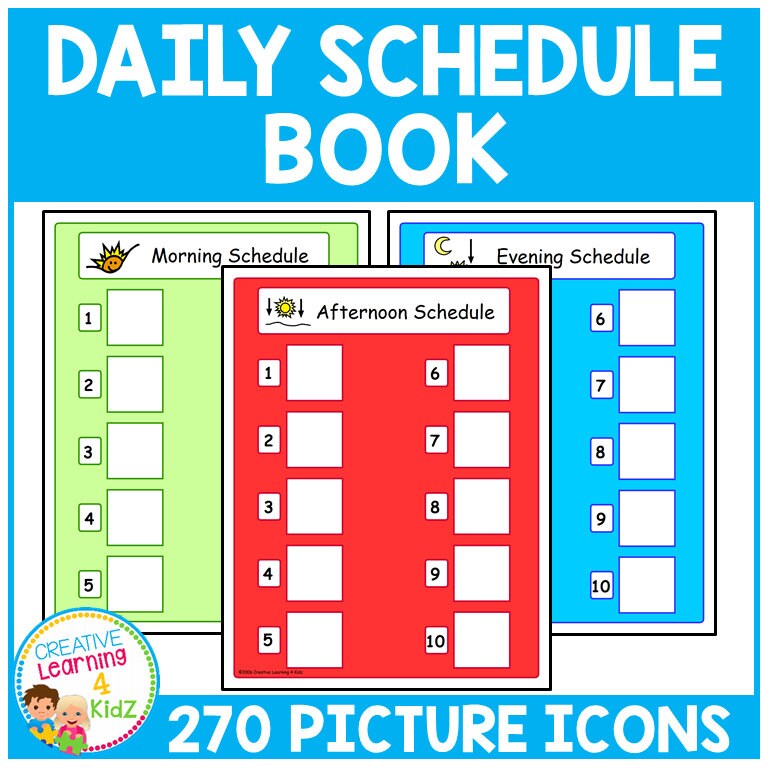 Daily Schedule Book 270 Picture Icons Autism Boardmaker PCS - Etsy