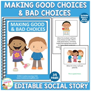 Social Story Making Good & Bad Choices (editable) Book Special ...