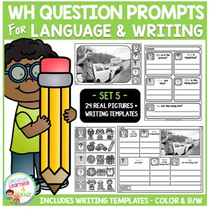 WH Question Prompts - Picture Cards for Language and Writing - Set 5 - Etsy