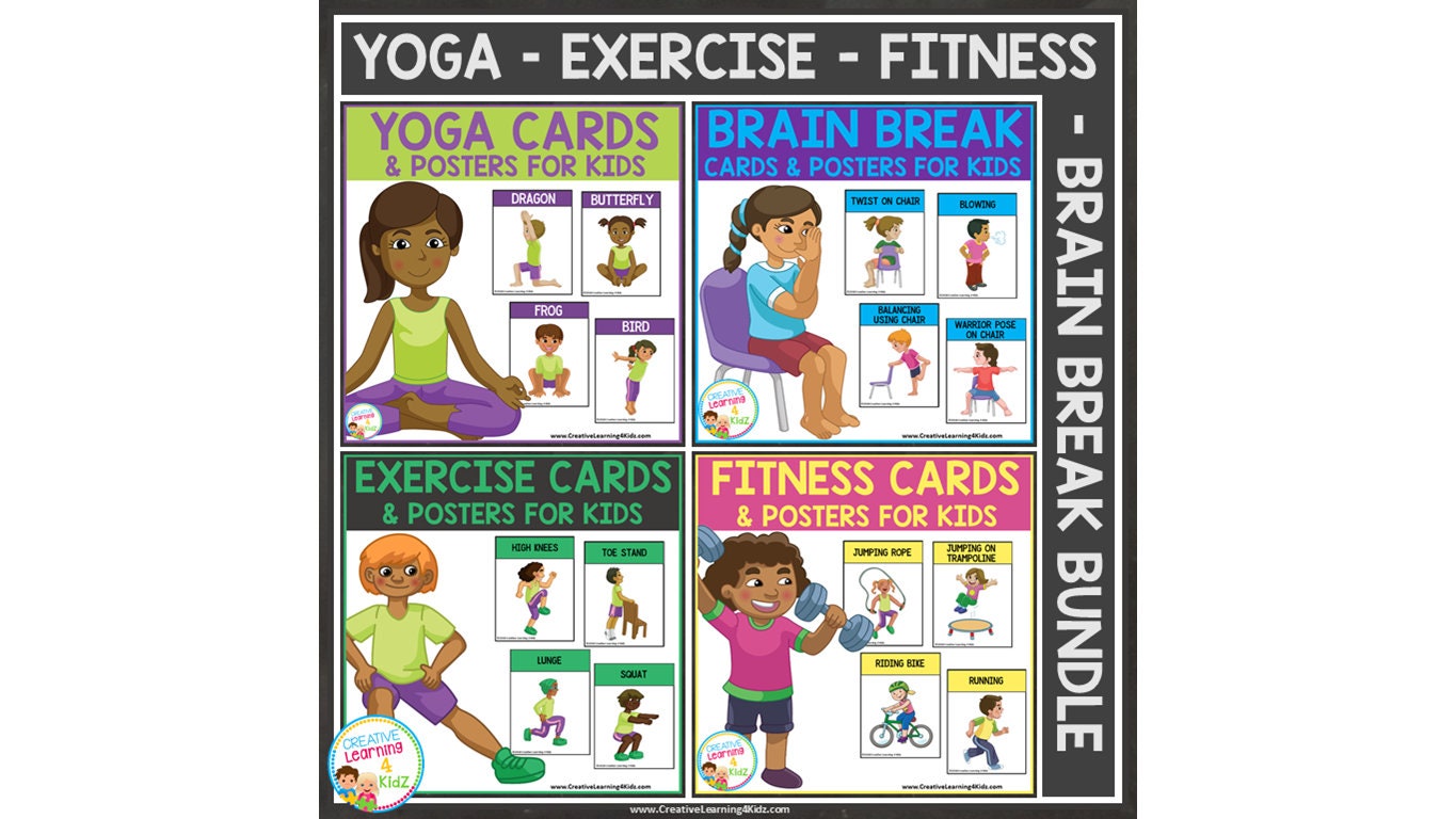 Yoga Brain Break Exercise Fitness Card Bundle - Etsy