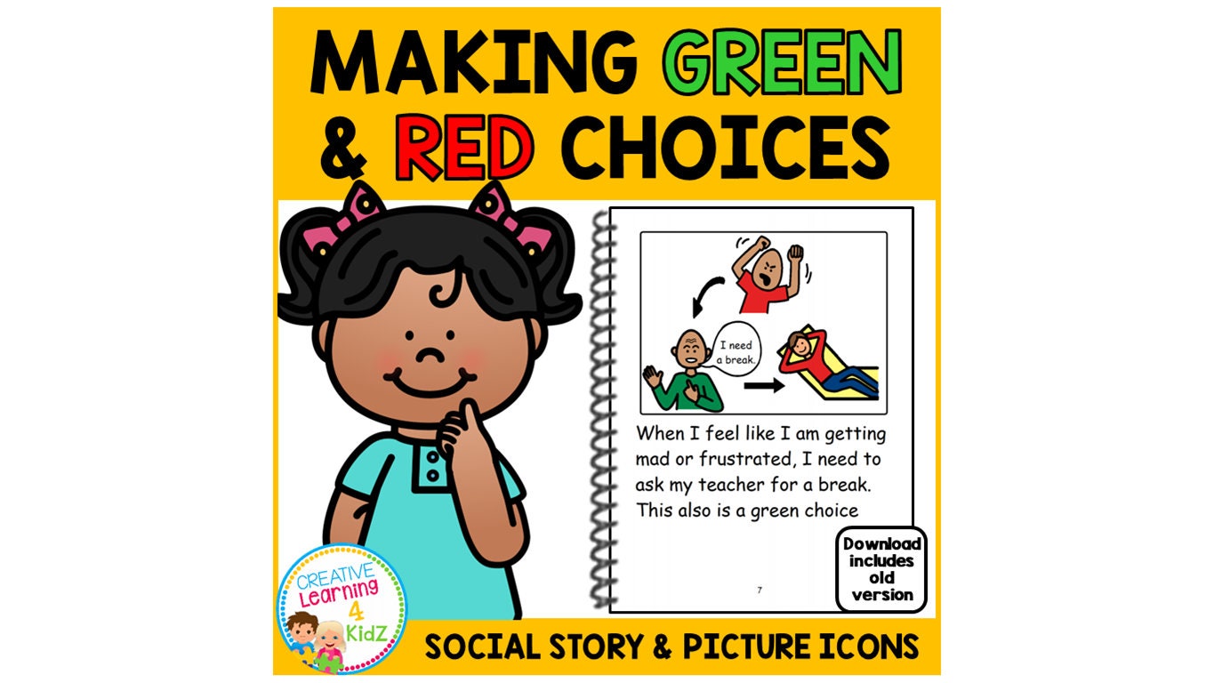 Social Story Making Green & Red Choices (editable) Book Special ...