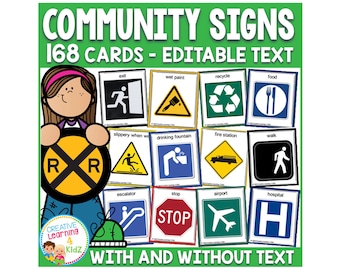 Community & Safety Signs Flash Cards - Etsy
