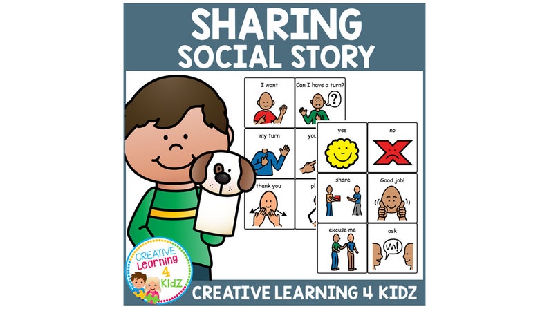 Social Story Sharing Book PECS Cards Autism - Etsy