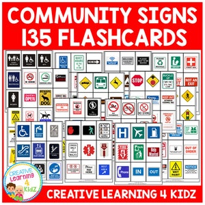 Community Signs Symbols Safety Cards Survival Flashcards - Etsy