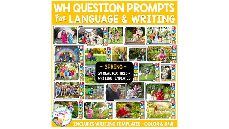 WH Question Prompts - Picture Cards for Language and Writing - Spring ...