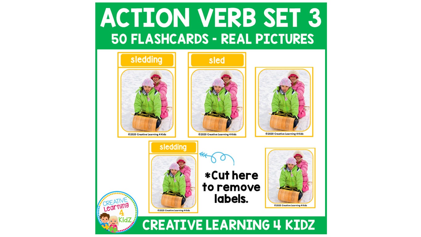 Action Verb Cards Set 3 - Etsy