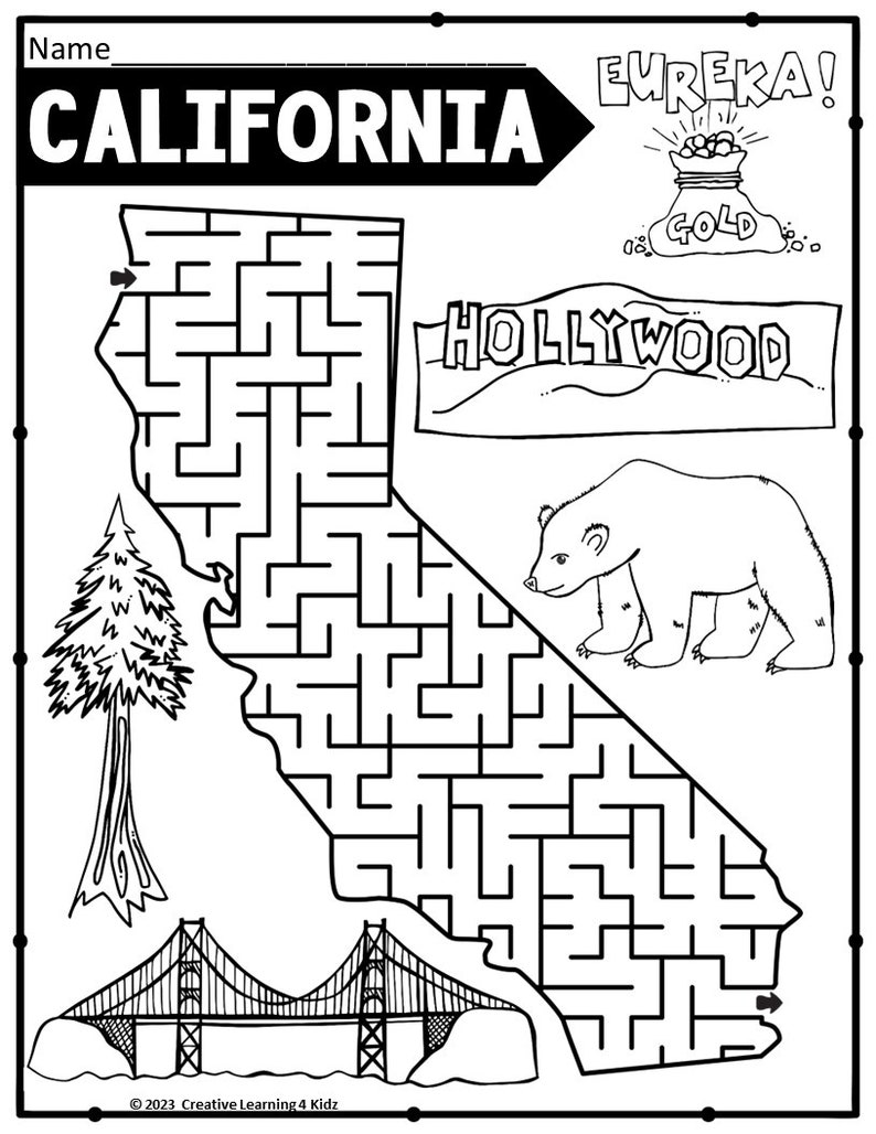 USA 50 States Mazes Activity - Etsy