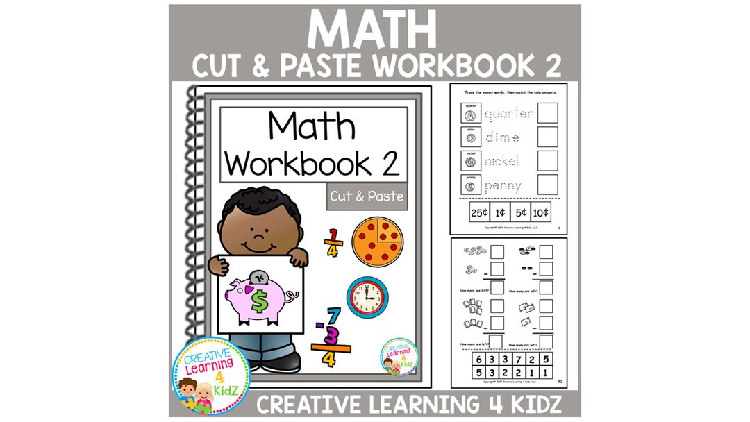 Cut & Paste Math Workbook 2 ABA Autism - Etsy