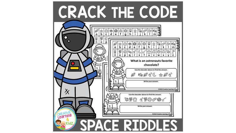 Descifra el Código Acertijos Espaciales Hojas de Trabajo de Código ...