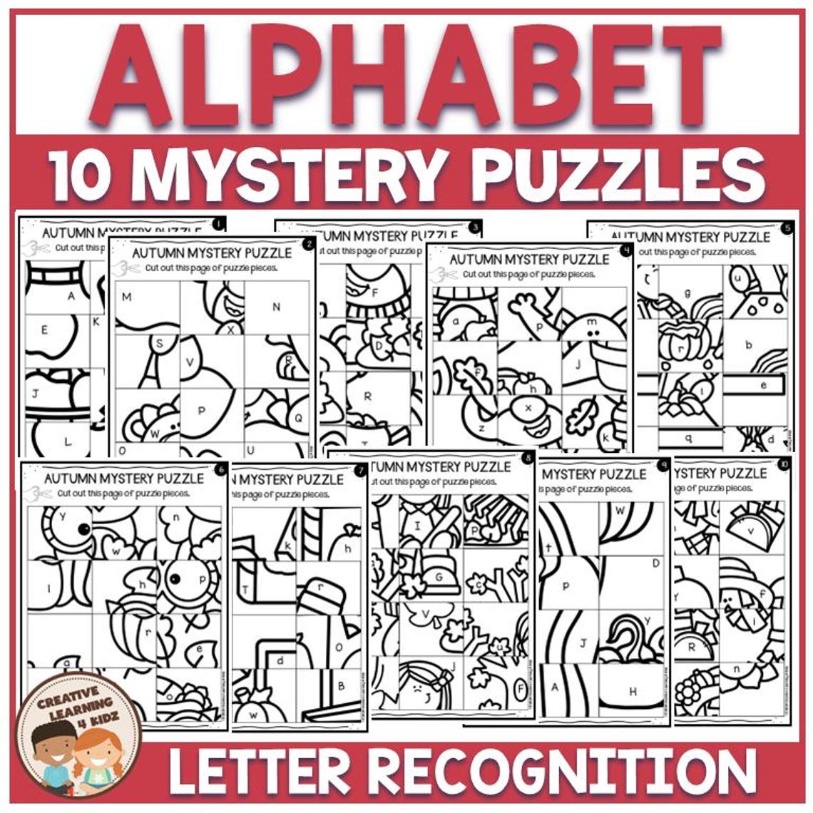 Autumn Alphabet Matching Mystery Puzzles Fall Letter Recognition - Etsy