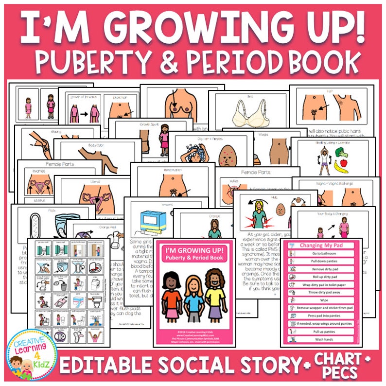 Puberty & Period Book for Girls (editable) Social Story - Etsy