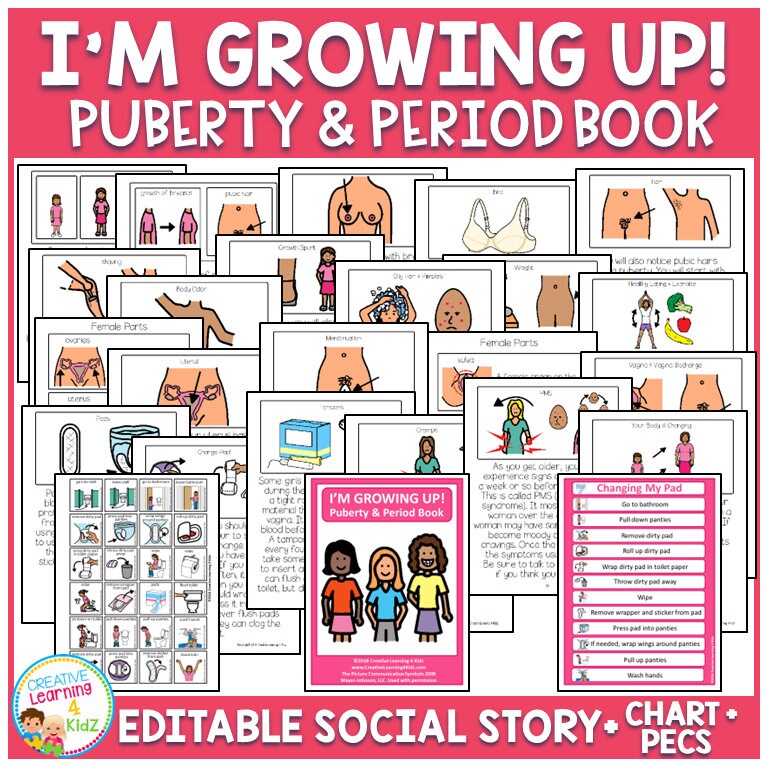 Puberty & Period Book for Girls Social Story - Editable - Etsy Australia