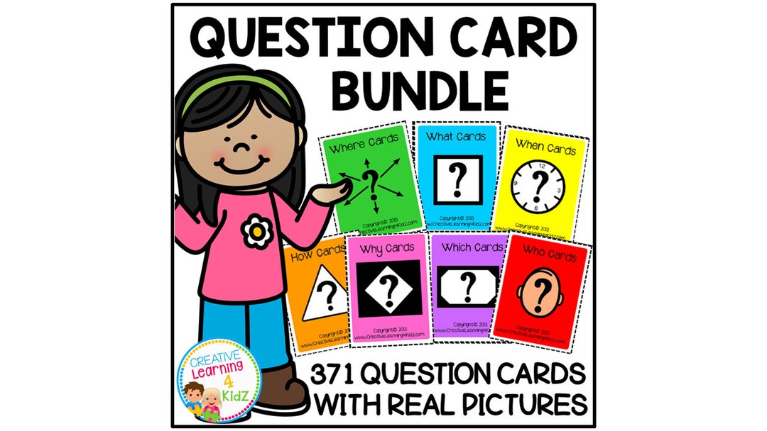 WH Question Cards Bundle Who What Where When Why Which & How Speech ...