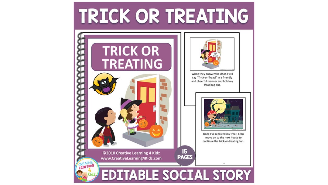 Trick or Treating Halloween Social Story Book editable - Etsy
