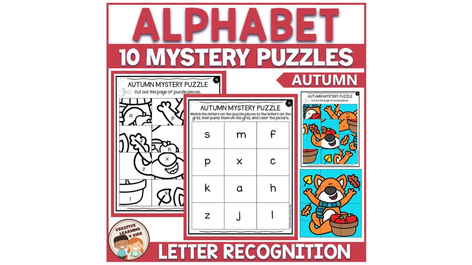 Autumn Alphabet Matching Mystery Puzzles Fall Letter Recognition - Etsy