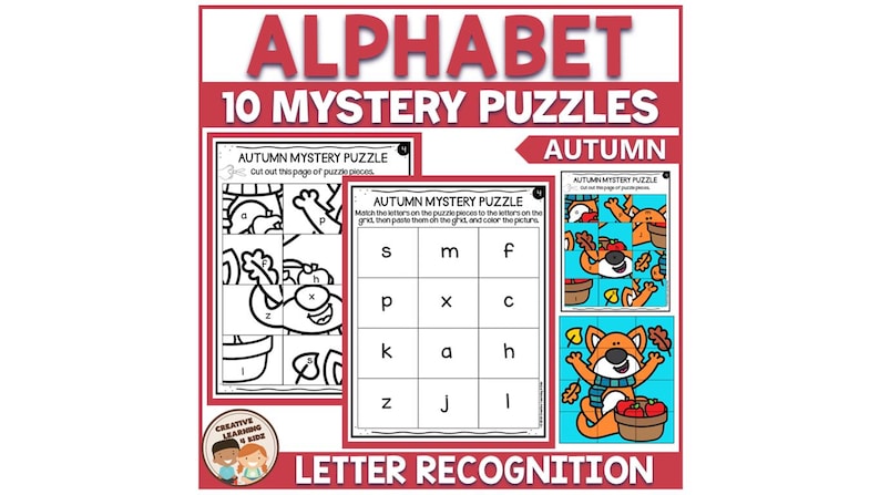 Autumn Alphabet Matching Mystery Puzzles Fall Letter Recognition - Etsy