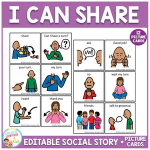 Social Story I Can Share (editable) Book Special Education Autism PCS ...