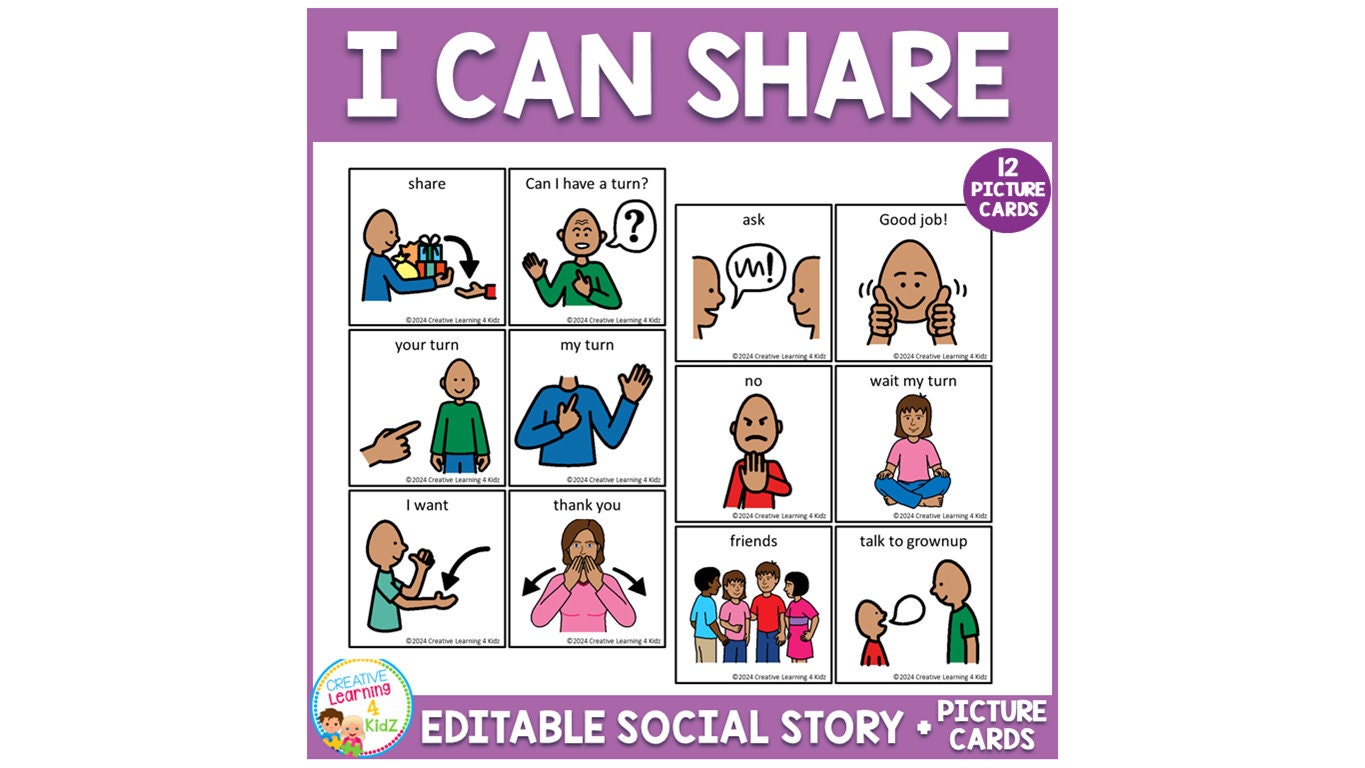 Social Story I Can Share (editable) Book Special Education Autism PCS ...