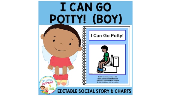 Social Story I Can Go Potty Boy Book editable Toilet - Etsy Singapore