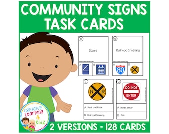 Community & Safety Signs Flash Cards - Etsy