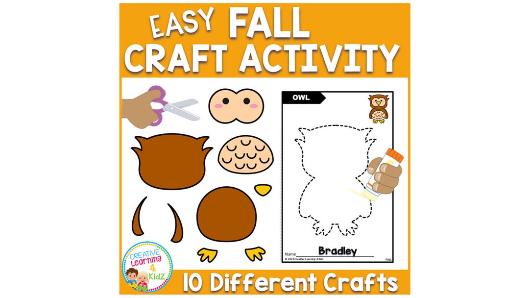 Easy Fall Craft Activity Cut and Paste Autumn Fine Motor Skills - Etsy