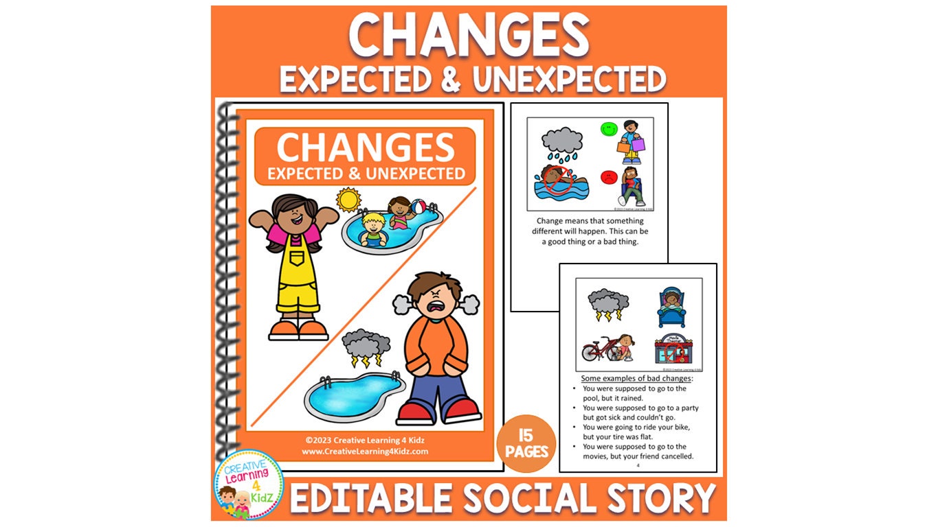 Social Story Changes Expected & Unexpected editable Book Special ...
