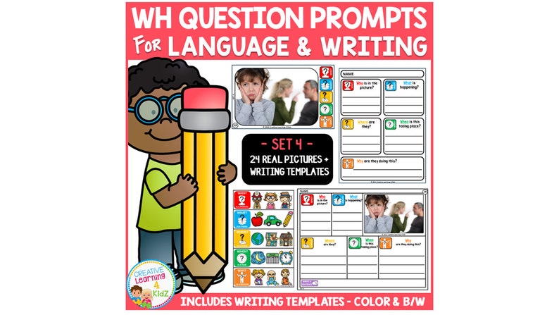 WH Question Prompts Picture Cards for Language and Writing - Etsy